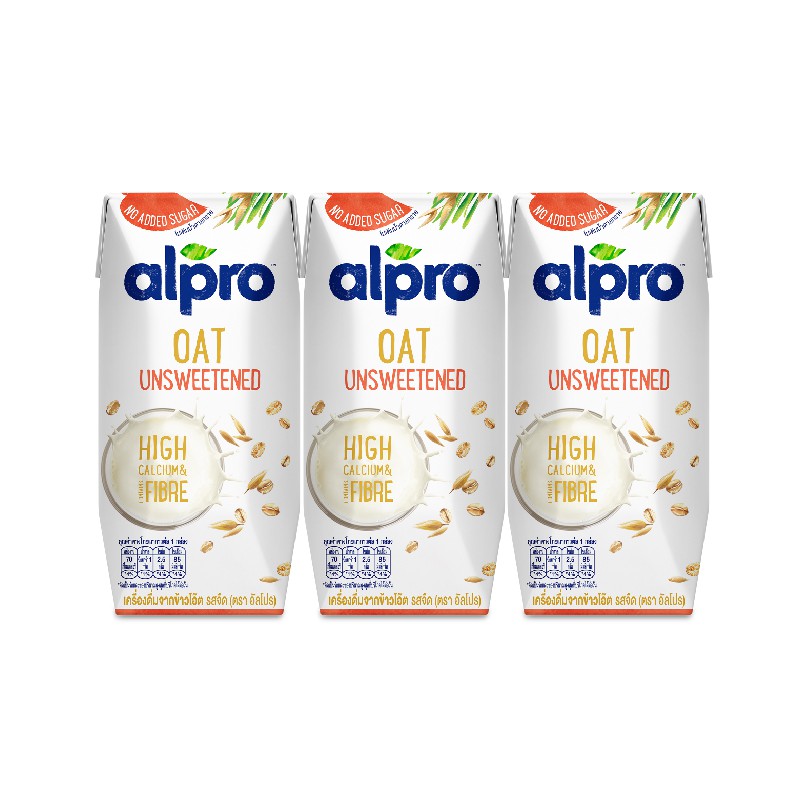 Alpro Oat Milk Unsweetened3 x 180ml ข้าวโอ๊ต ยูเอชที จืด | Lazada.co.th