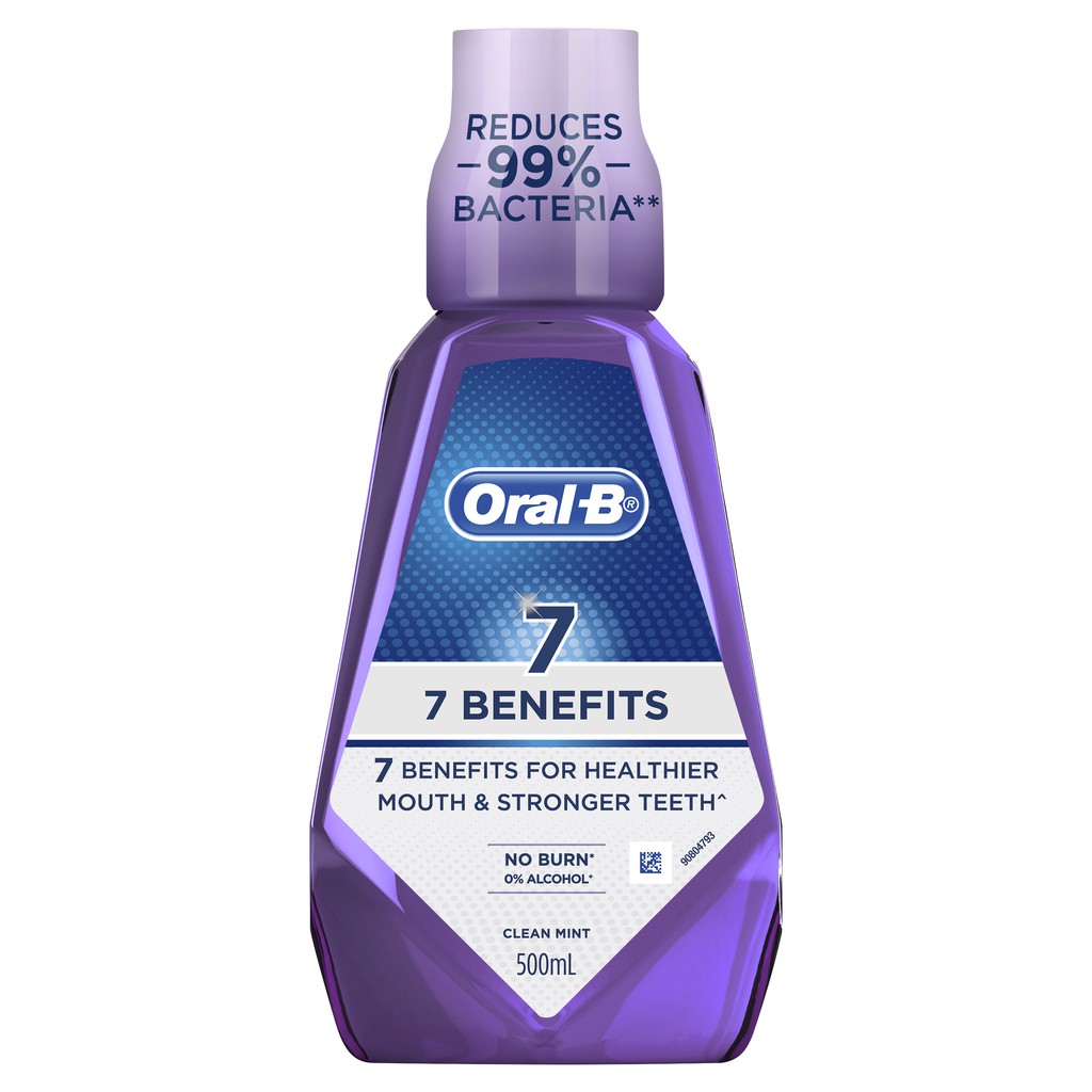 Oral B Mouthwash 7 Benefits Clean Mint Rinse 500ml Oral B Mouthwash 7 Benefits Clean Mint Rinse 500ml