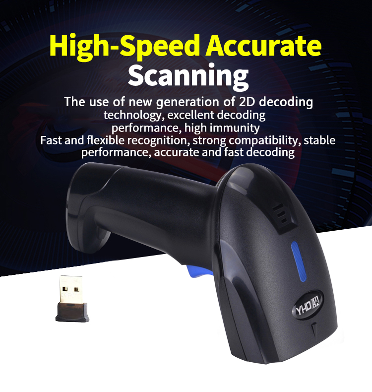 Wireless Barcode Scanner handhold 3-in-1 2.4GHz Wireless USB2.0 ...