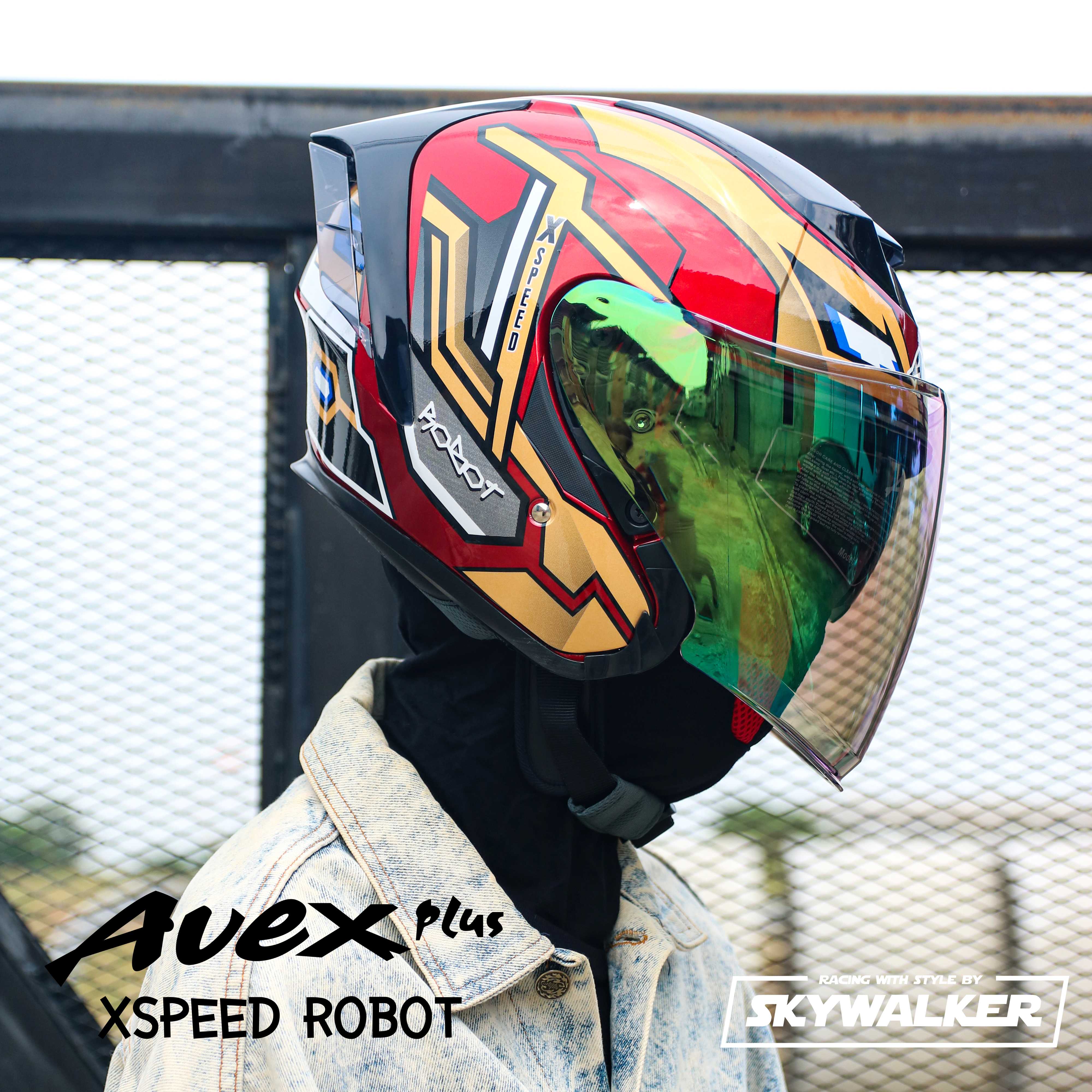 หมวกกันน็อค Avex X Speed หมวกเปิดหน้า น้ำหนักเบา มีแว่นกันแดดในตัว