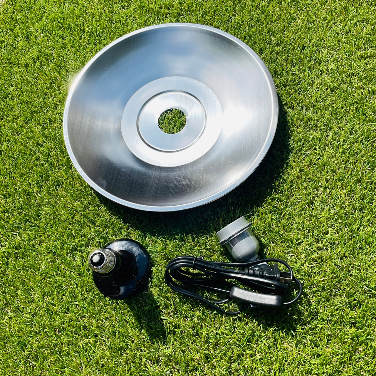 โคมสเเตนเลส เงา ขนาด 12นิ้ว พร้อมขัั้วE27+หลอดเซรามิก พร้อมสายสวิสช์ ...