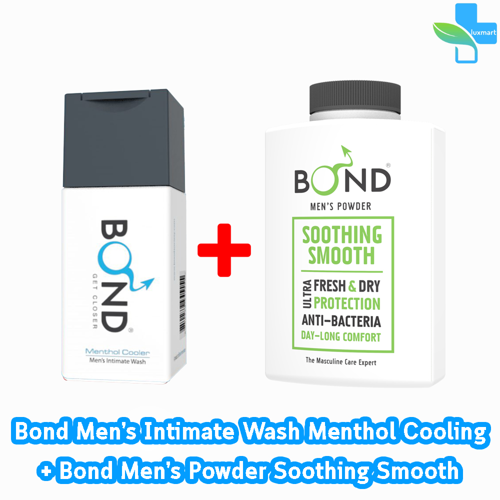 Bond Wash สูตรเย็น สีฟ้า 75 ml + แป้งบอนด์ สูตร SOOTHING SMOOTH 100g [1 ...