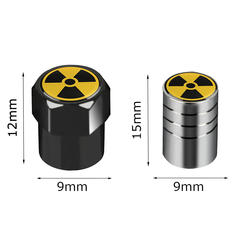 4pcs Car-Styling Nuclear Radiation Emblem case Car Tire Valve Caps ...