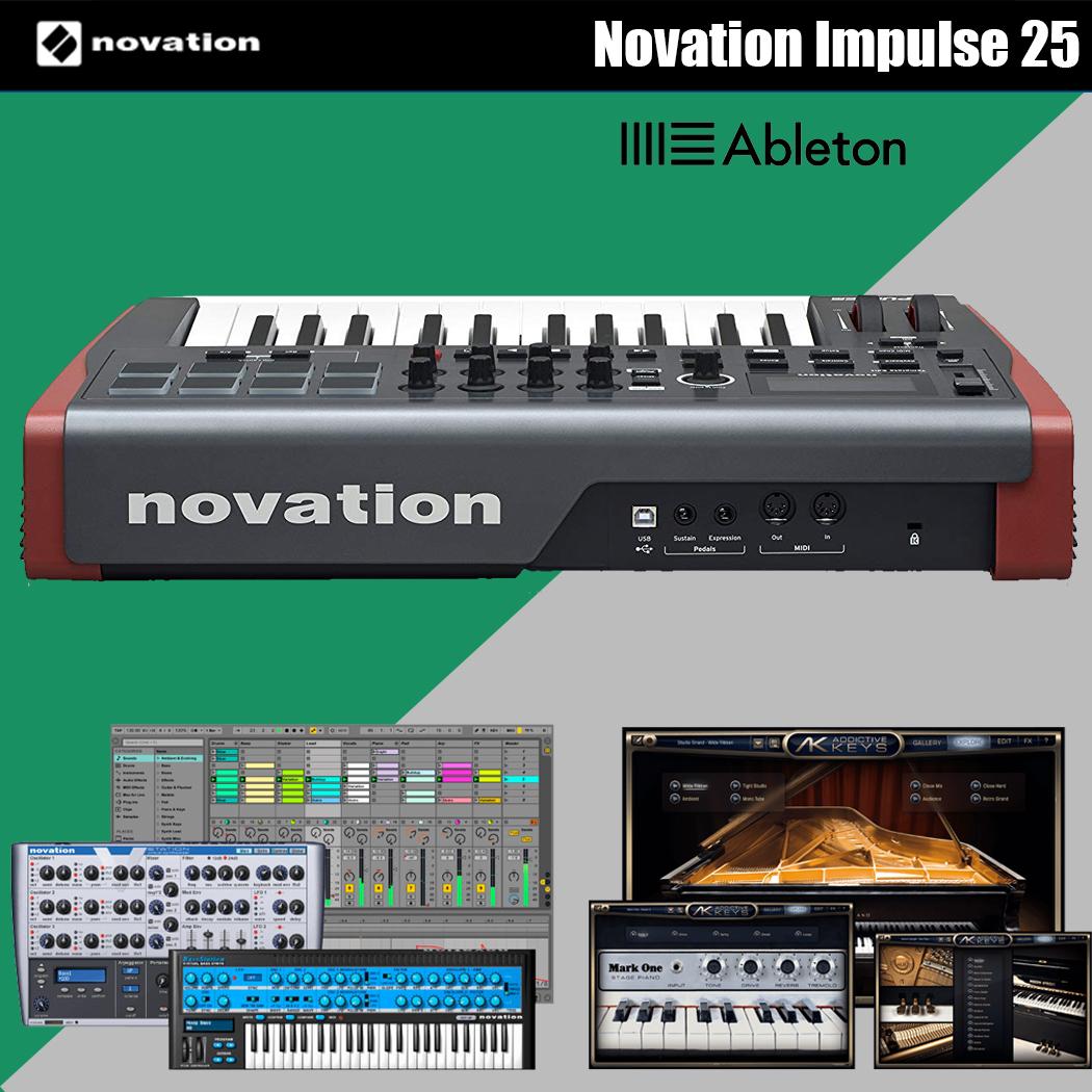 Novation Impulse 25 มิดี้คีย์บอร์ดไบ้ คีย์บอร์ดไฟฟ้า คอนโทรลเลอร์ 25 Key แบบ USB MIDI Keyboard ...