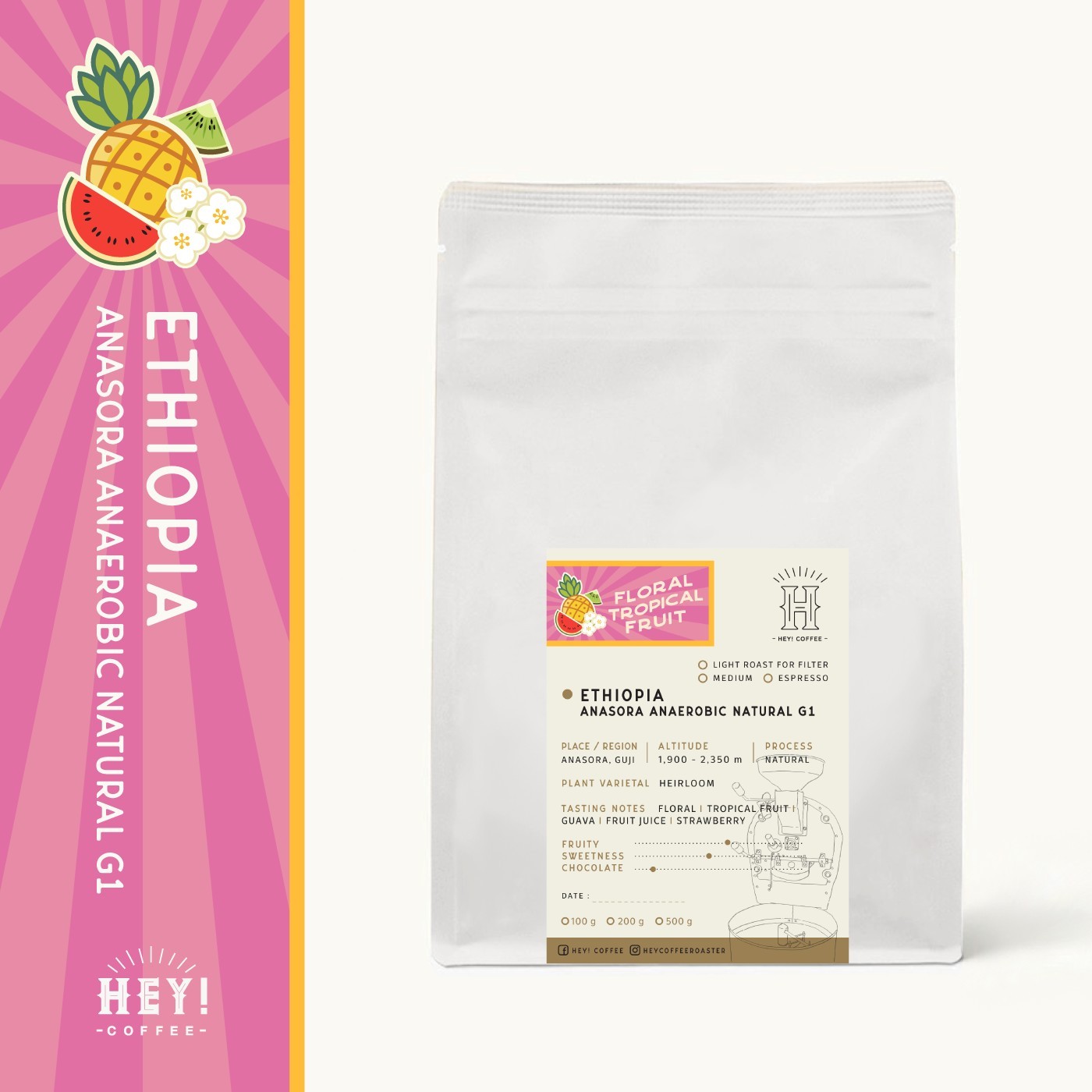Ethiopia Anasora Anaerobic Natural G1 200g. - Hey Coffee Roaster - ThaiPick