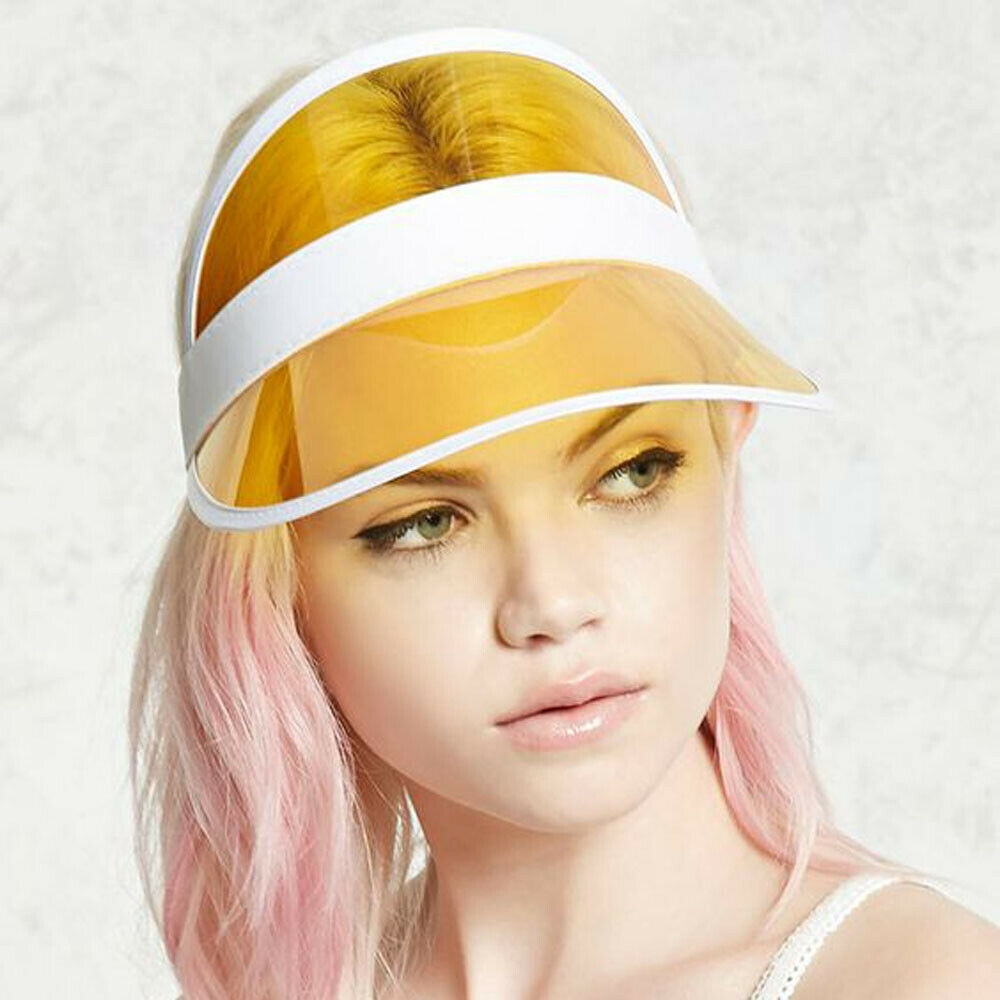 Hot Women Man Transparent Summer Sun Visor Party Casual Clear Plastic ...