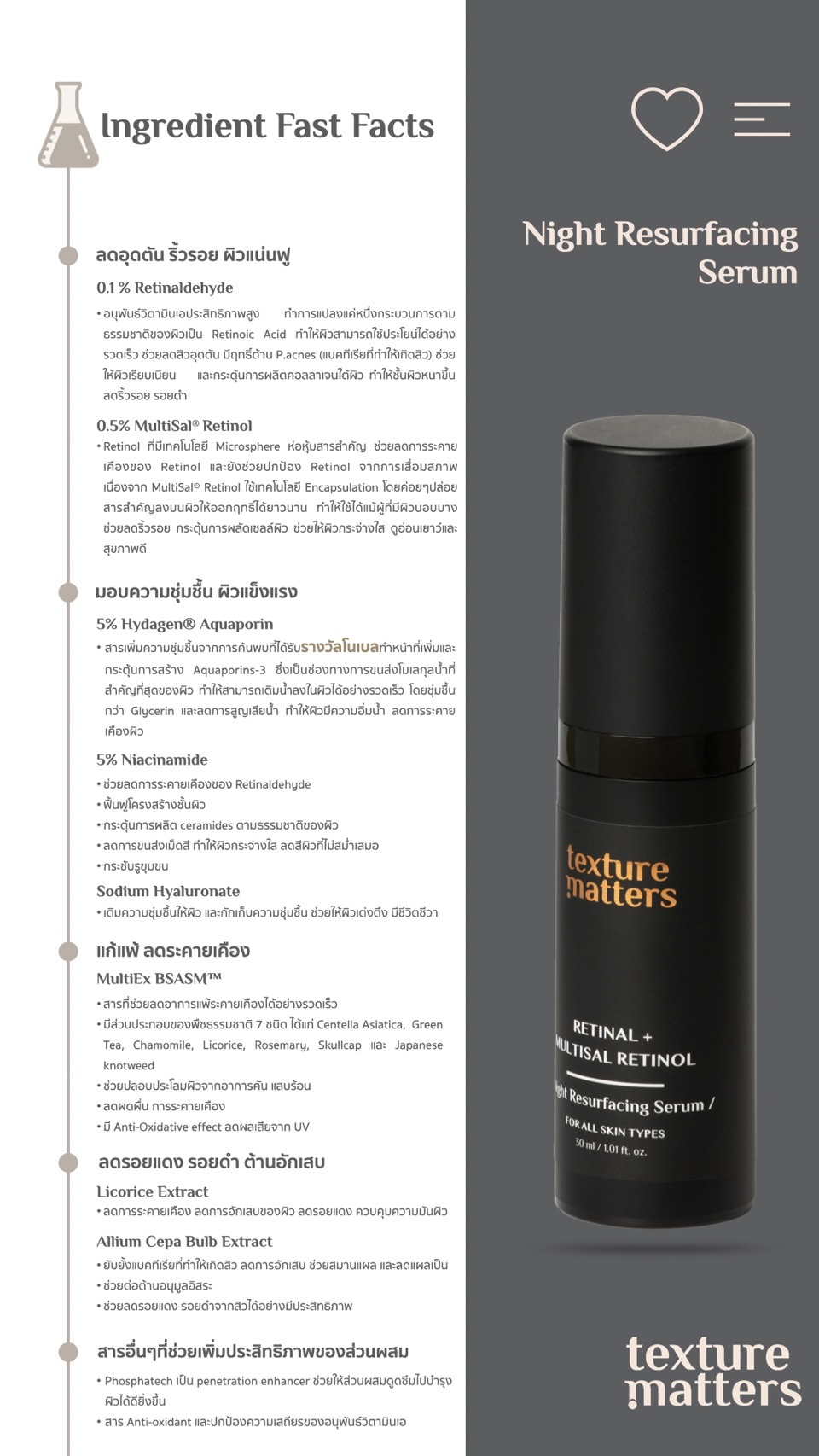 Texture Matters Retinal MultiSal Retinol Night Resurfacing Serum เซรั่ม ...