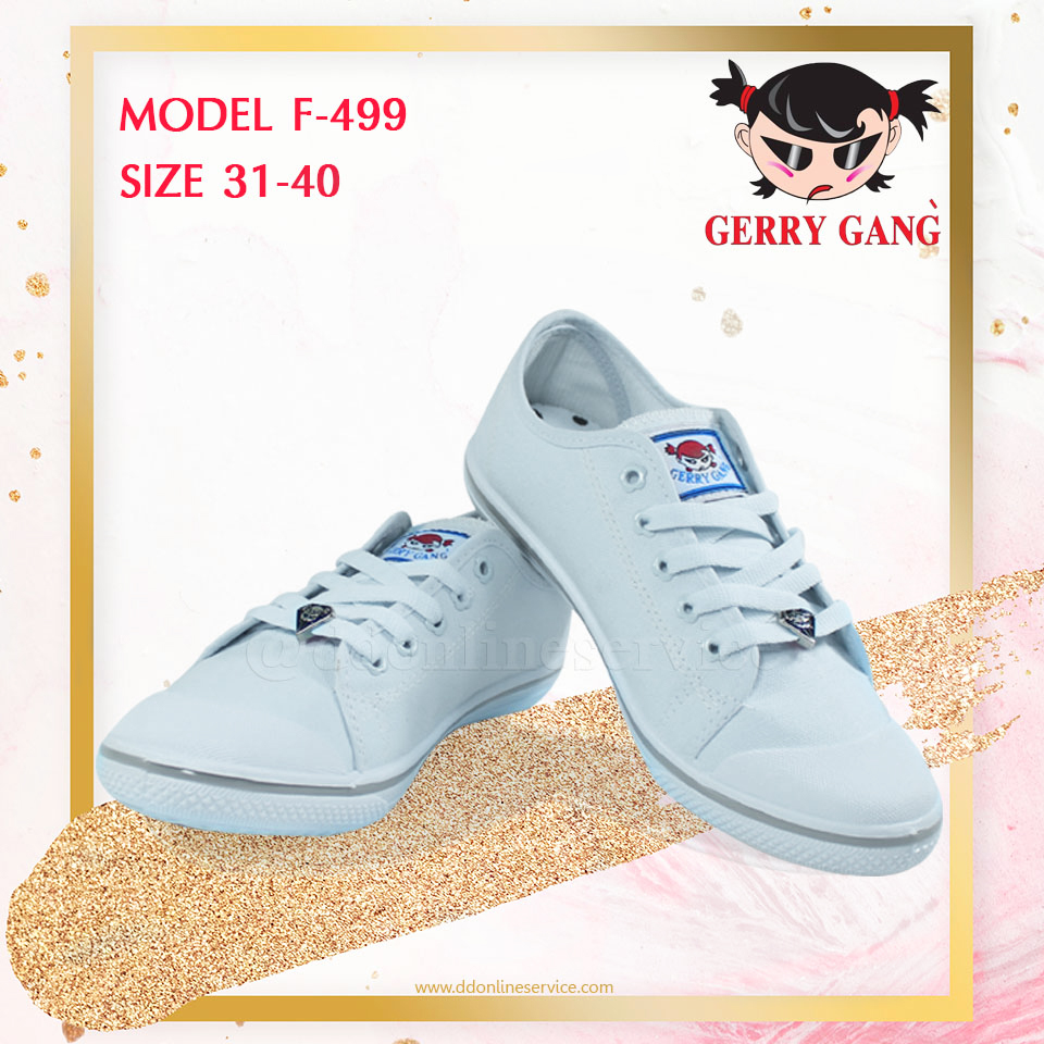 Gerry Gang รองเท้านักเรียน รองเท้านักเรียนสีขาวผูกเชือก รองเท้านักเรียน ...