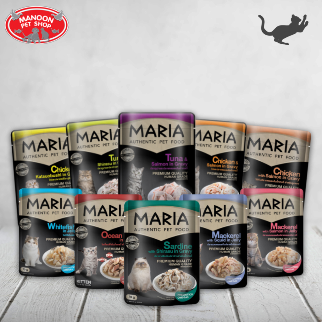 [MANOON] Maria Cat Food All Flavor 70gX12pcs มาเรีย อาหารแมว ทุกรสชาติ ...