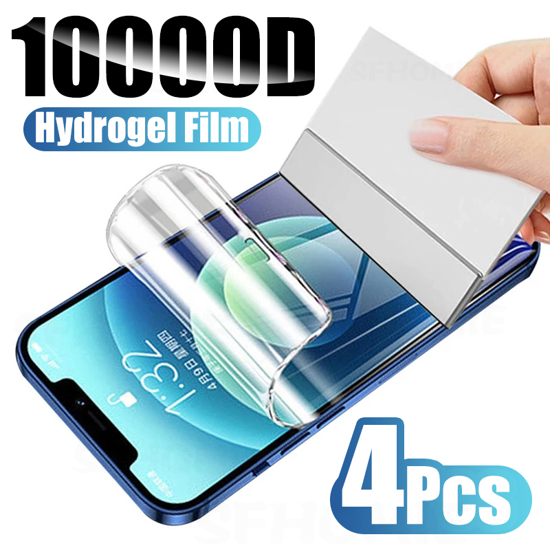 4PCS Full Cover Hydrogel Film On The For iPhone 13 12 11 Pro Max For ...