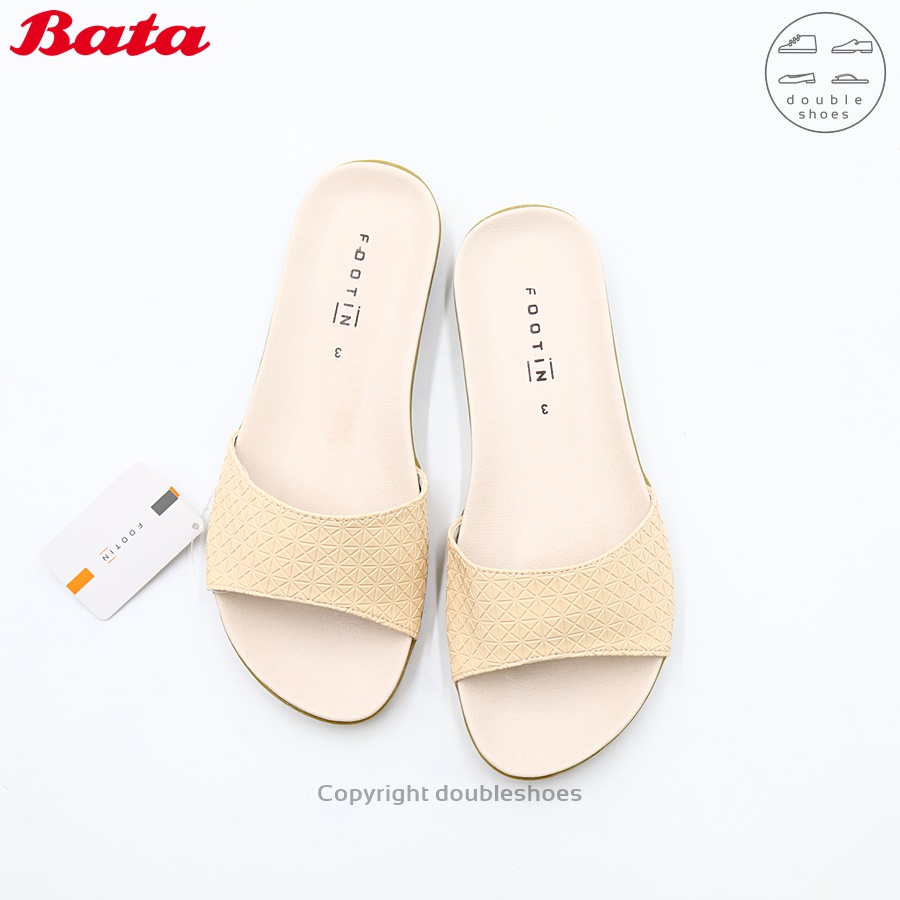 FOOTIN by BATA รองเท้าแตะผู้หญิง บุนุ่ม พื้นยางดิบ รุ่น 561-8998 สีเบจ ...