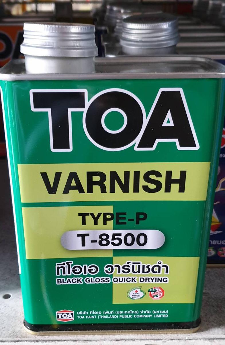 วานิชดำ TOA T-8500 ทีโอเอ สำหรับภายนอก ชนิดดำเงา ขนาด 1/4GL (0.946 ลิตร) รุ่นปลอดภัย ปราศจากโลหะ ...