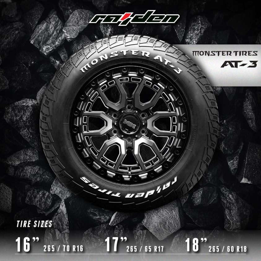 RAIDEN MONSTER AT3 ยางลายใหม่ มิติใหม่ของยาง all terrain ยางสั่น ยางบวม ...