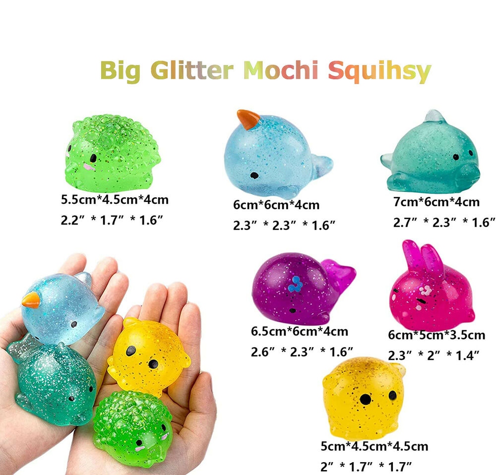 Glitter Big Mochi Squishies Toys Cute Animal Soft Squishy Fidget ...
