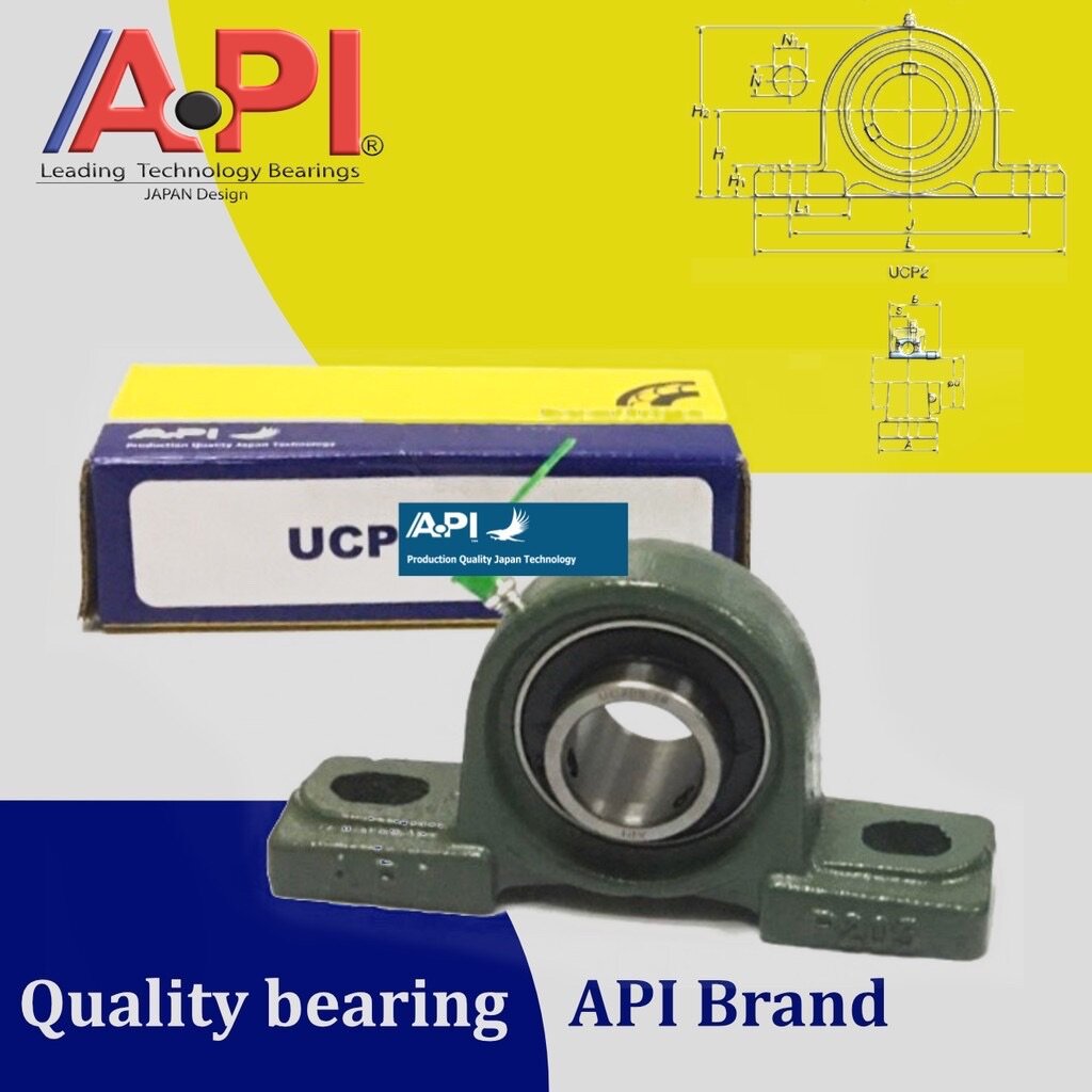 UCP204-12 ตลับลูกปืนตุ๊กตา API & NIS UCP 204-12 Bearing Units ( เพลา 3/ ...