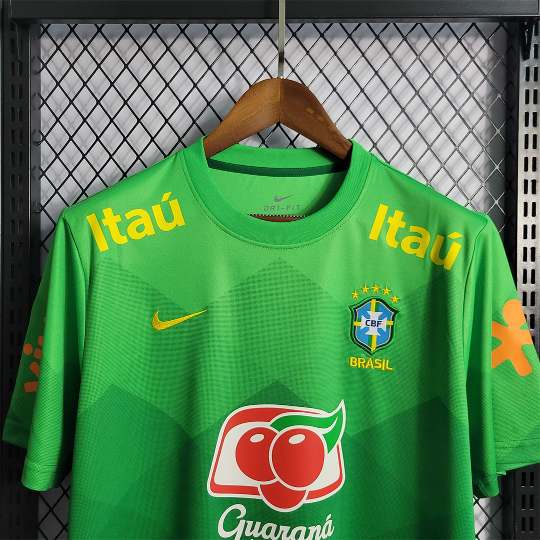 BRAZIL TRAINING GREEN 2324 KIT FULL SPONSOR FOOTBALL SHIRT SOCCER ...