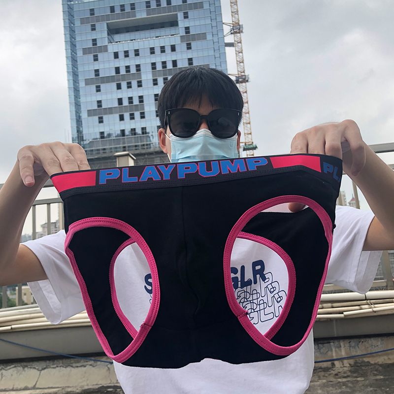0850 PLAY PUMP Low Waist Sexy Man Thong Underpants and G String Hip Raise Cotton Stringi Men ...