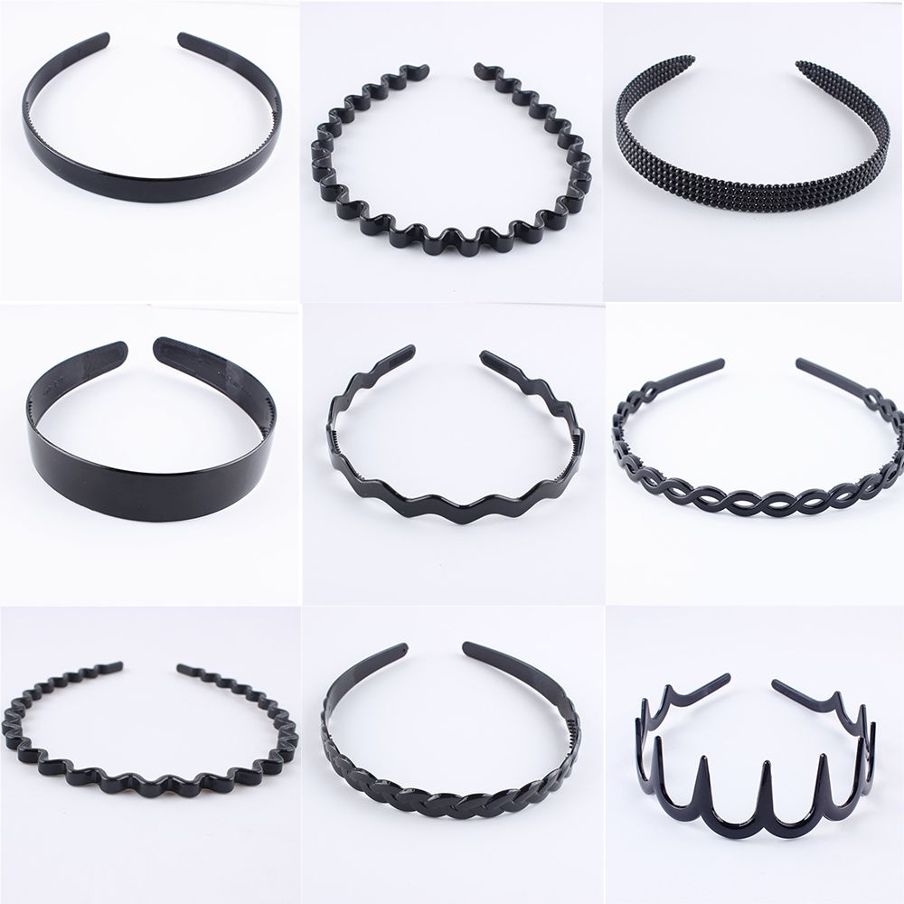WUXU Outdoor Headwear Accessories Black Sport Hair Hoop Spring Wavy ...