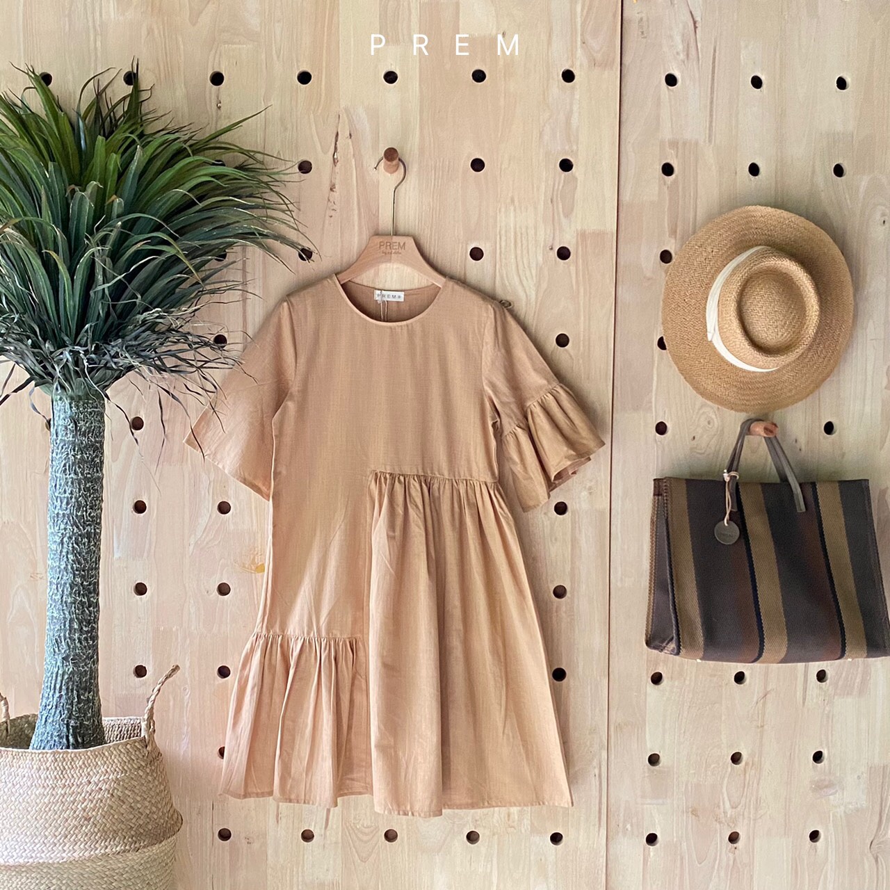 PREM Bag & clothes ????เดรสผ้าลินินผสมฝ้าย ระบายแขนข้างเดียว - Prem Bag ...