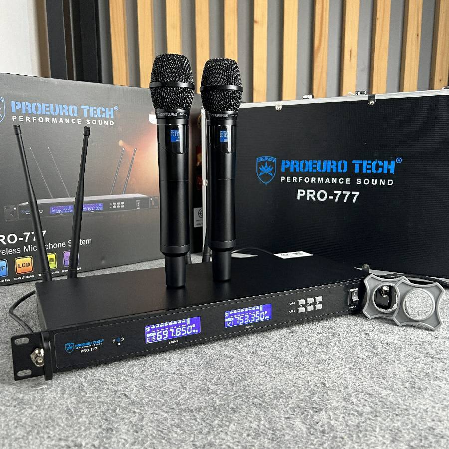 PROEUROTECH PRO-777 ไมค์ลอยมือถือคู่UHF มีกระเป๋า รุ่นใหม่มาแทน ET-777III | Lazada.co.th