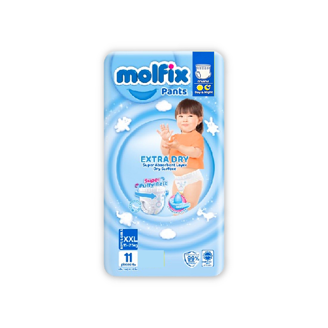 Molfix Extra Dry ผ้าอ้อมเด็ก โมลฟิกซ์ ผ้าอ้อมสำเร็จรูป แบบกางเกง (ไซส์ ...