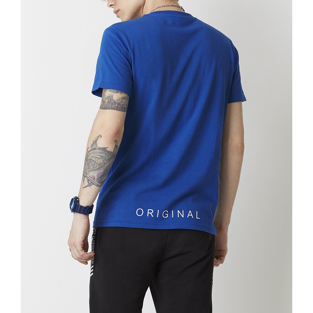 ESP เสื้อทีเชิ้ตพิมพ์ลาย ผู้ชาย สีน้ำเงิน Slogan Tee Shirt - Arsd ...