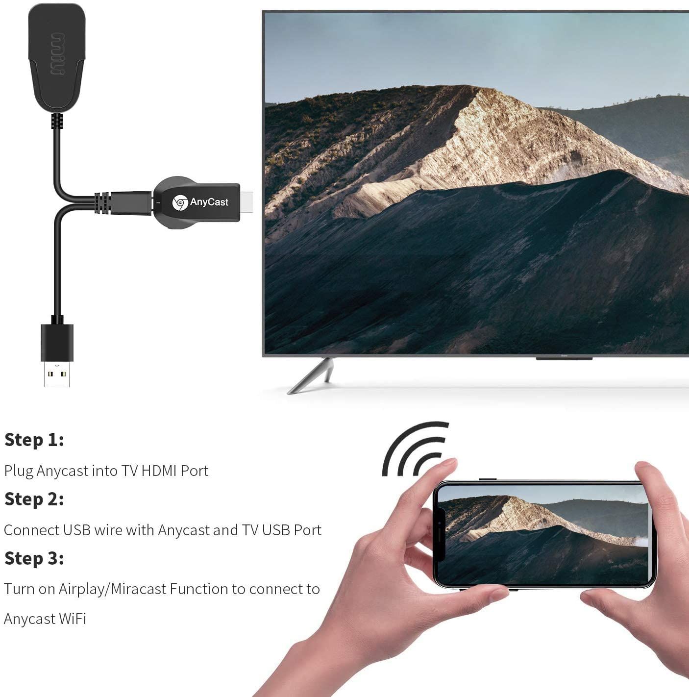 Anycast M9 Plus รุ่นใหม่ล่าสุด 2022 HDMI WIFI Display เชื่อมต่อมือถือ ...