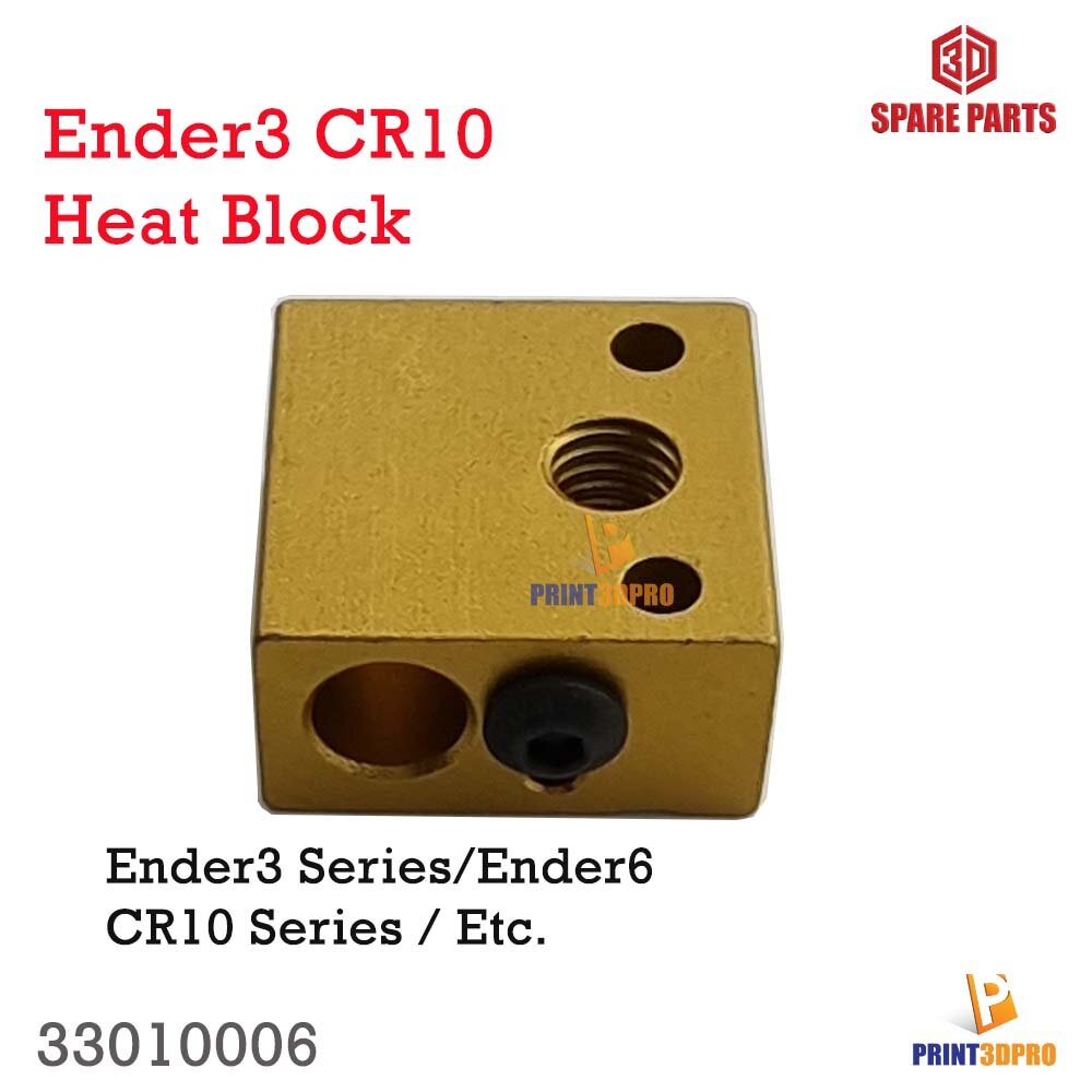 3D Printer Part Ender3 CR10 Heat Block Aluminum Silver For Ender3 ...