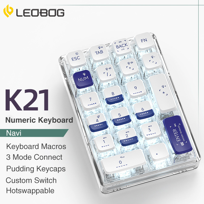 AULA LEOBOG 21 keys hot swappable keyboard RGB light transparent ...