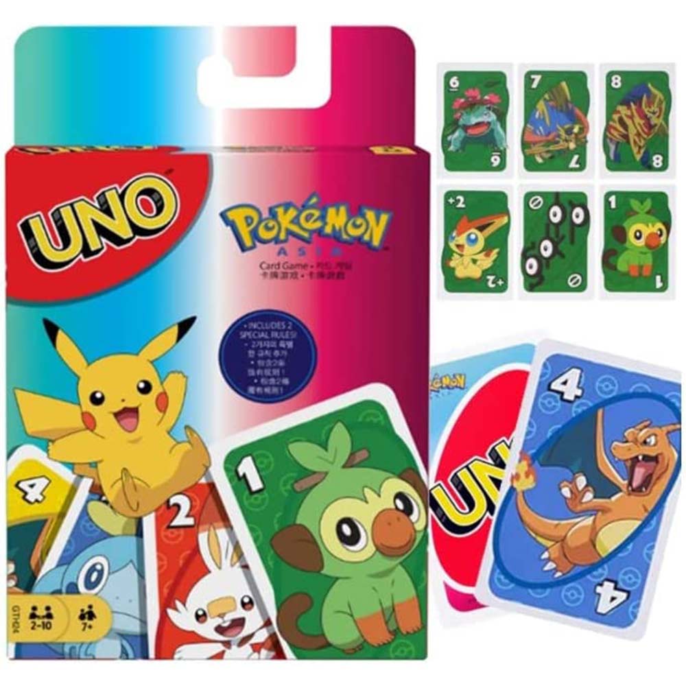 UNO Pokemon 108 pcs การ์ดเกมเกมกระดานของเล่นสำหรับของขวัญเด็ก 【รวม 2 กฎ ...