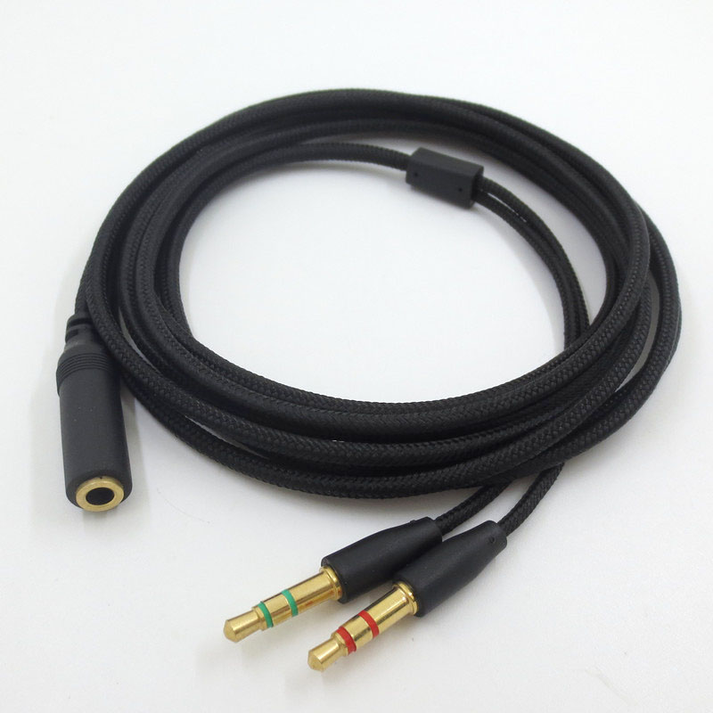 Earphone Cable Headphone Adapter Splitter Headset Microphone for Razer ...