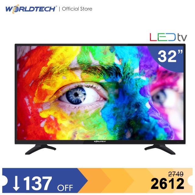 Worldtech 32 นิ้ว LED TV อนาลอค ทีวี HD Ready ฟรี สาย HDMI (2xUSB ...