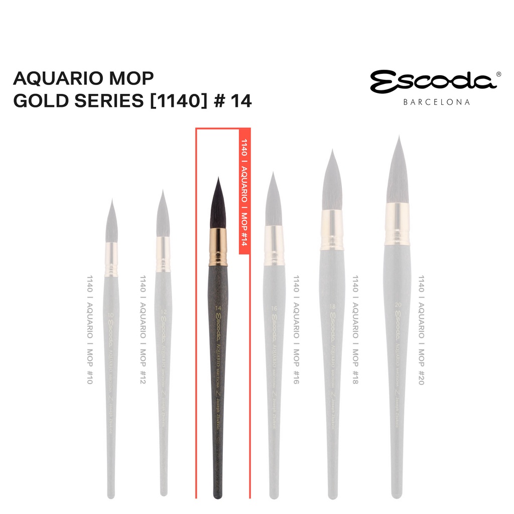 ESCODA พู่กันสีน้ำ Joseph Zbukvic AQUARIO GOLD หัวกลม AQUARIO GOLD ...
