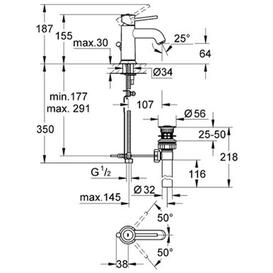 ⚡((SALE)) ก๊อกอ่างล้างหน้าผสม GROHE 32862000 สีโครม อุปกรณ์ห้องน้ำ ...