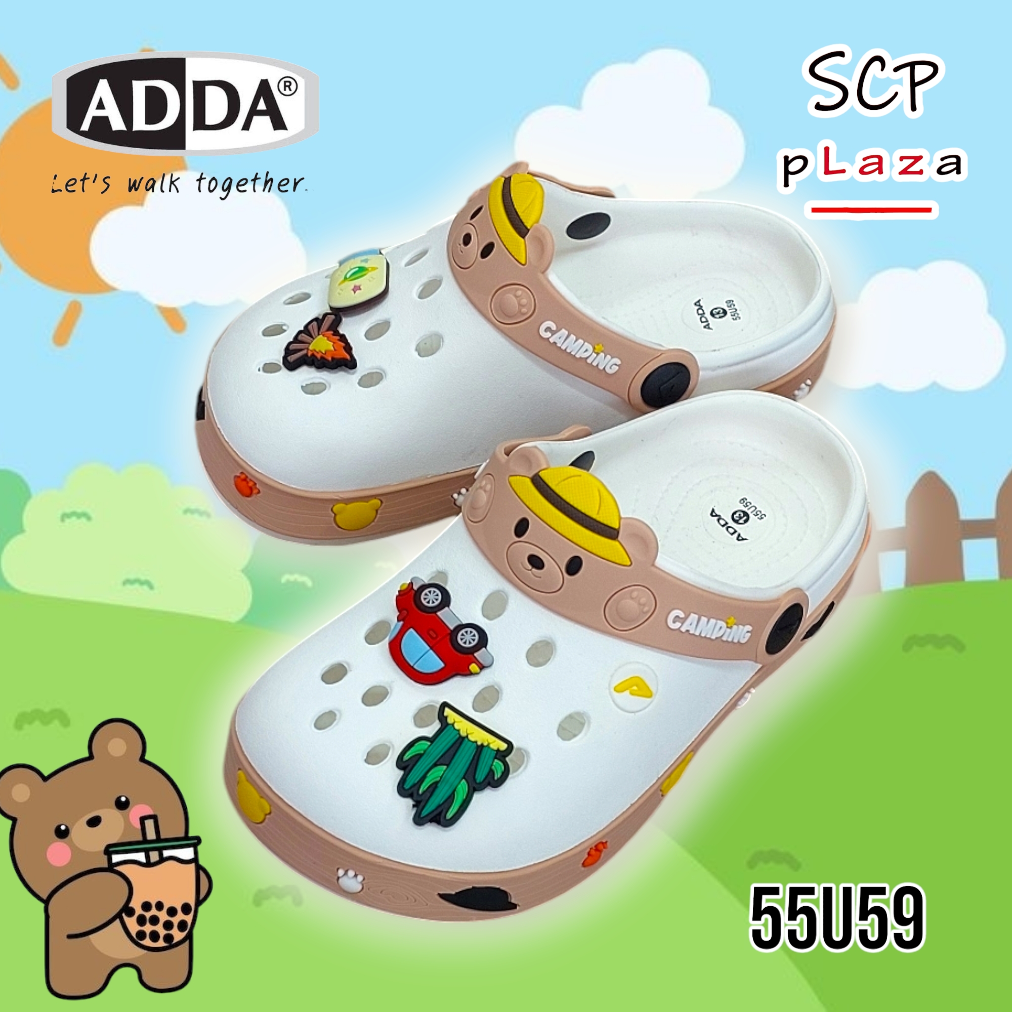 SCPPLaza รองเท้าหัวโต รองเท้าแตะเด็ก ADDA 55U59 Lets go camping ใส่สบาย ...