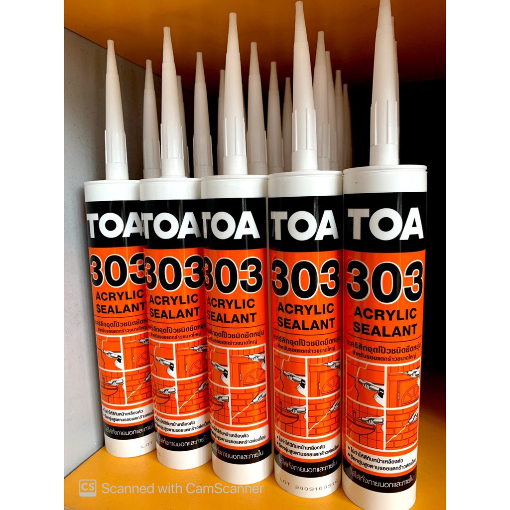 TOA ACRYLIC SEALANT ทีโอเอ 303 อะครีลิคอุดโป๊ว แดปTOA 280 มล. สีขาว | Lazada.co.th