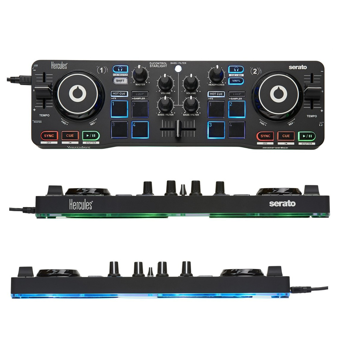 Hercules DJ Control Starlight มิกเซอร์ USB Controller แบบพกพา สำหรับมือ ...