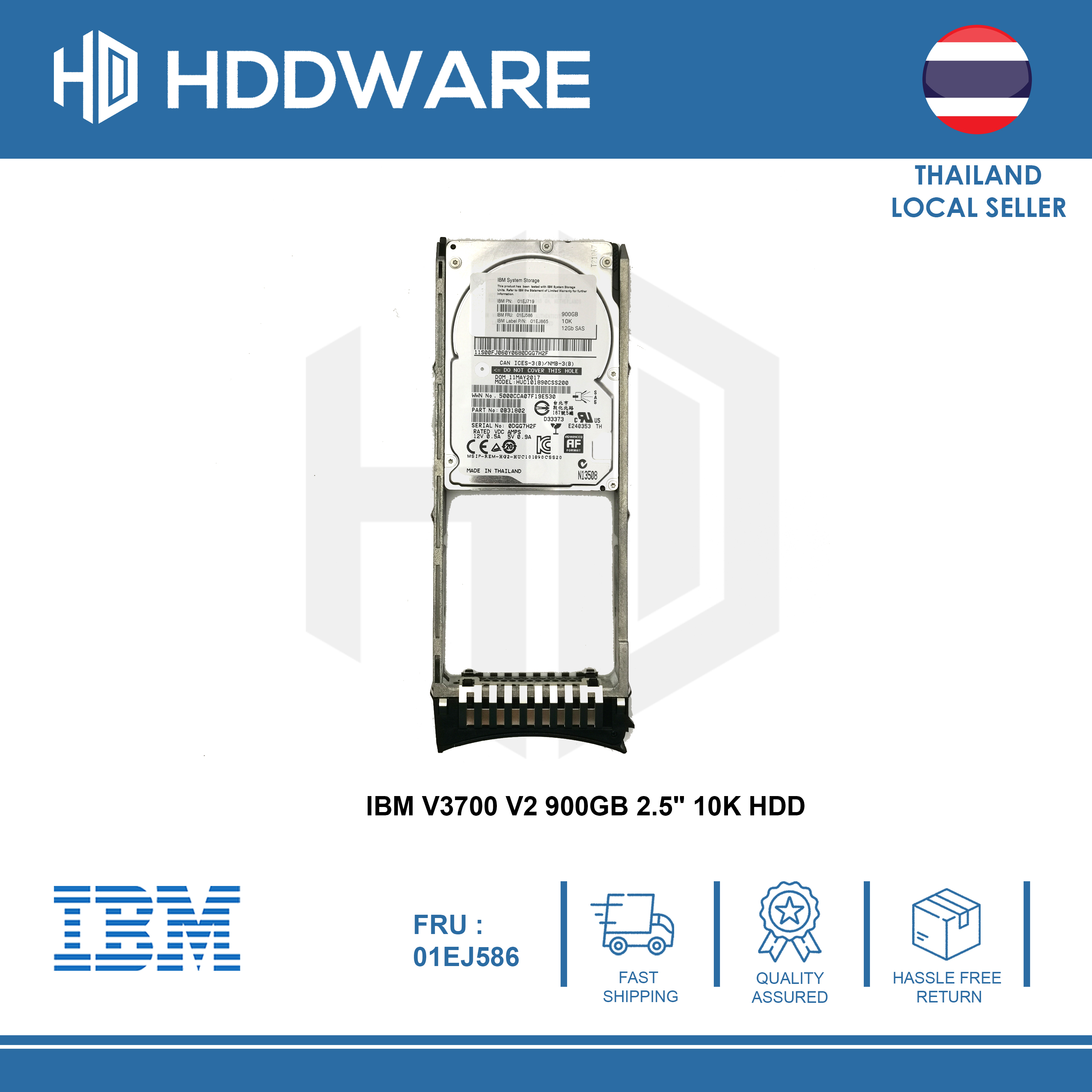 IBM V3700 V2 900GB 2.5 10K HDD 01EJ586 01EJ719 01EJ865 - HDDware - ThaiPick