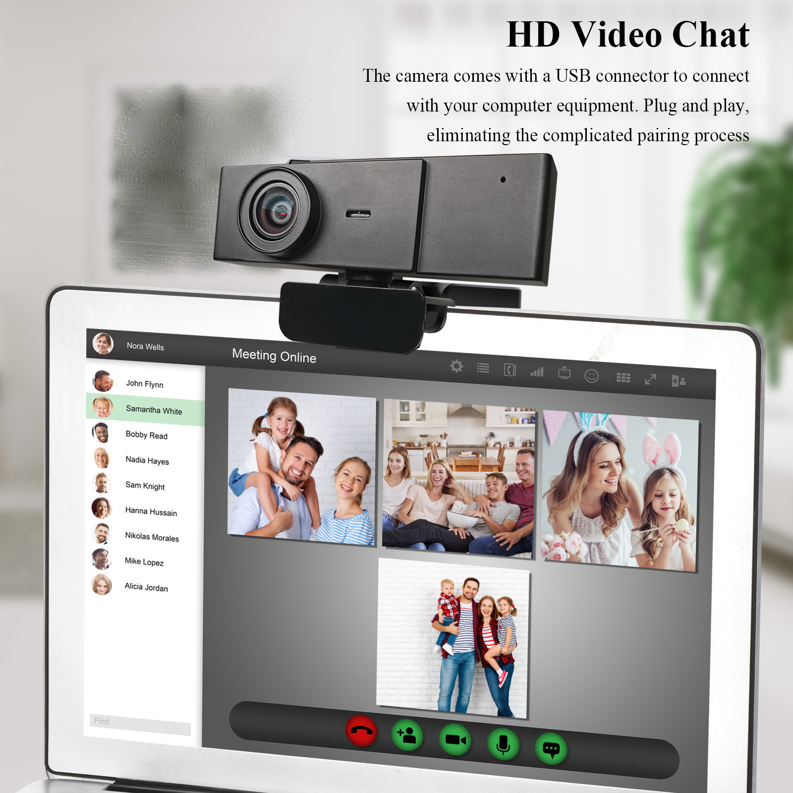 New Webcam 4K Full HD USB Web Camera with Microphone Tripod for PC ...