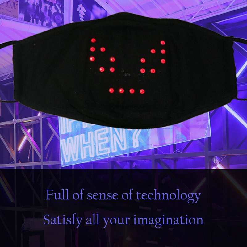 Voice Activated LED Face Mask - Imitates Lips Speaking - Outdoor ...