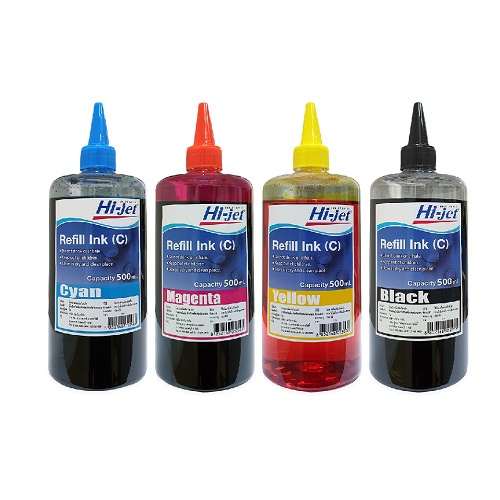 Hi-jet หมึกเติม Inkjet Refill Ink (C) 500 ml. (เลือกสีได้) หมึกเครื่อง ...