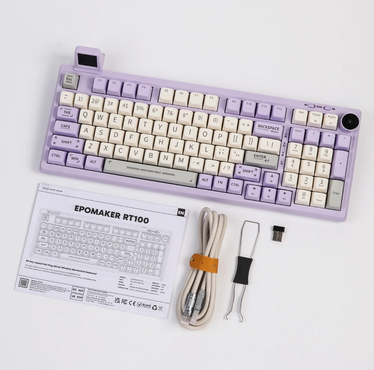 (PRE-ORDER) EPOMAKER RT100 95 Retro Mechanical Keyboard with Knob and ...
