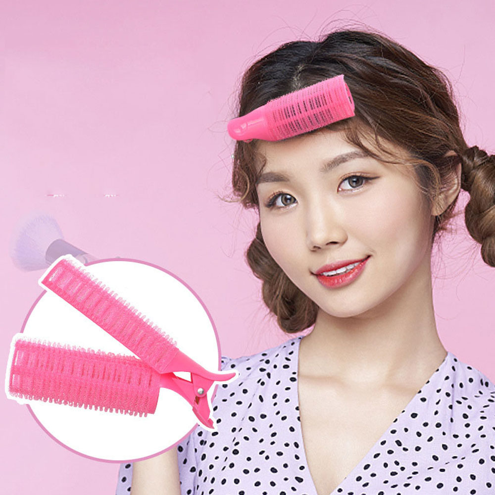 XAWBKJ ผู้หญิงสีชมพู Self-Adhesive ความร้อนหยิกขี้เกียจ Curler ยาวปาน ...