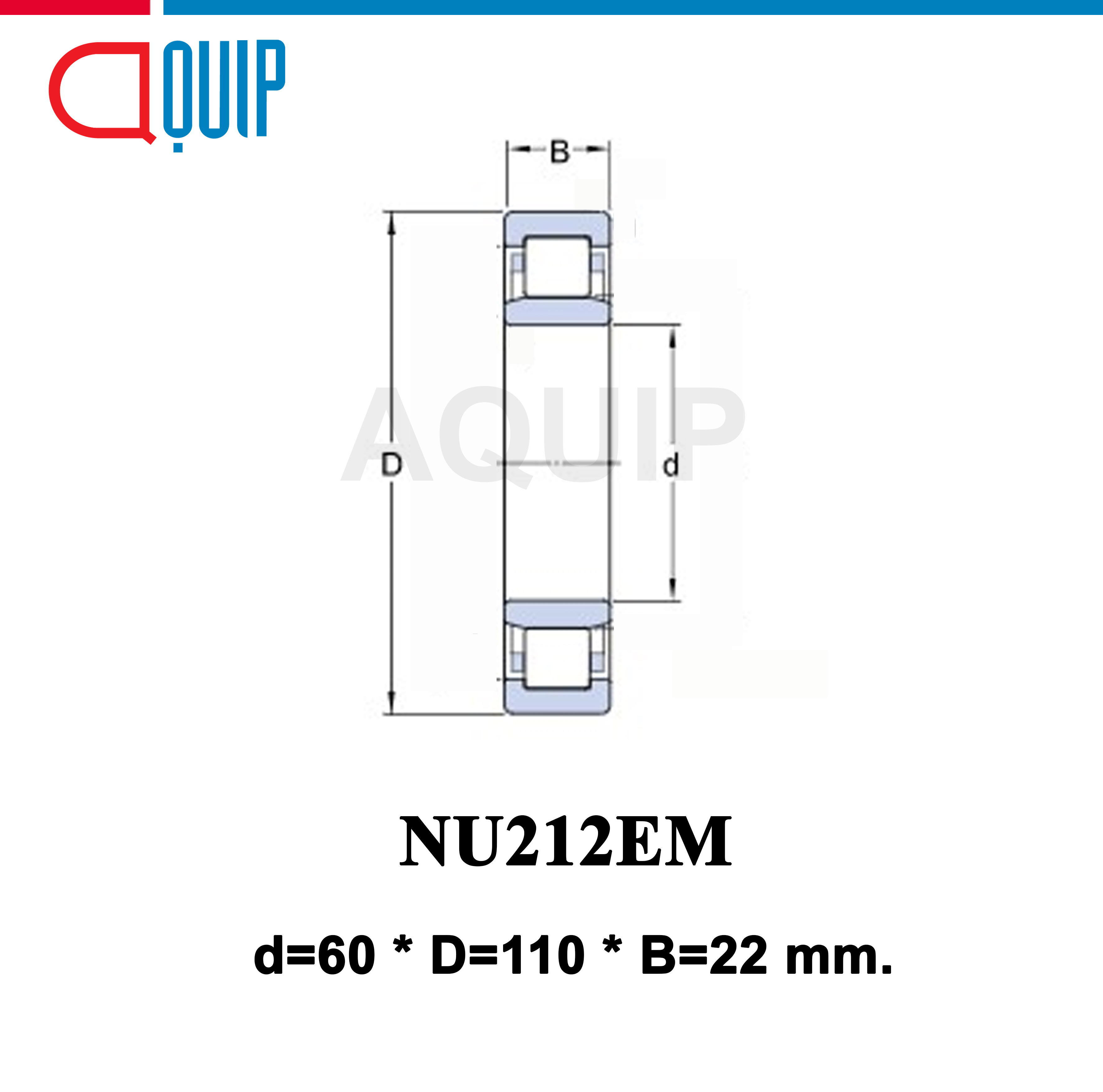 NU212EM UBC ตลับลูกปืนเม็ดทรงกระบอก ( Cylindrical Roller Bearings ) NU ...