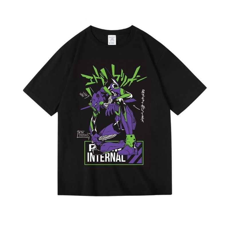 อะนิเมะสองมิติ Evangelion Shinji eva Mech Asuka พิมพ์ผ้าฝ้ายแขนสั้น ...