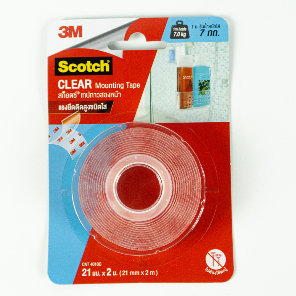 3M Scotch Clear Mounting Tape (21 mm x 2 m) สก็อตช์ เทปกาวสองหน้า แรงยึดติดสูง ชนิดใส ยาว 2 ม. ...