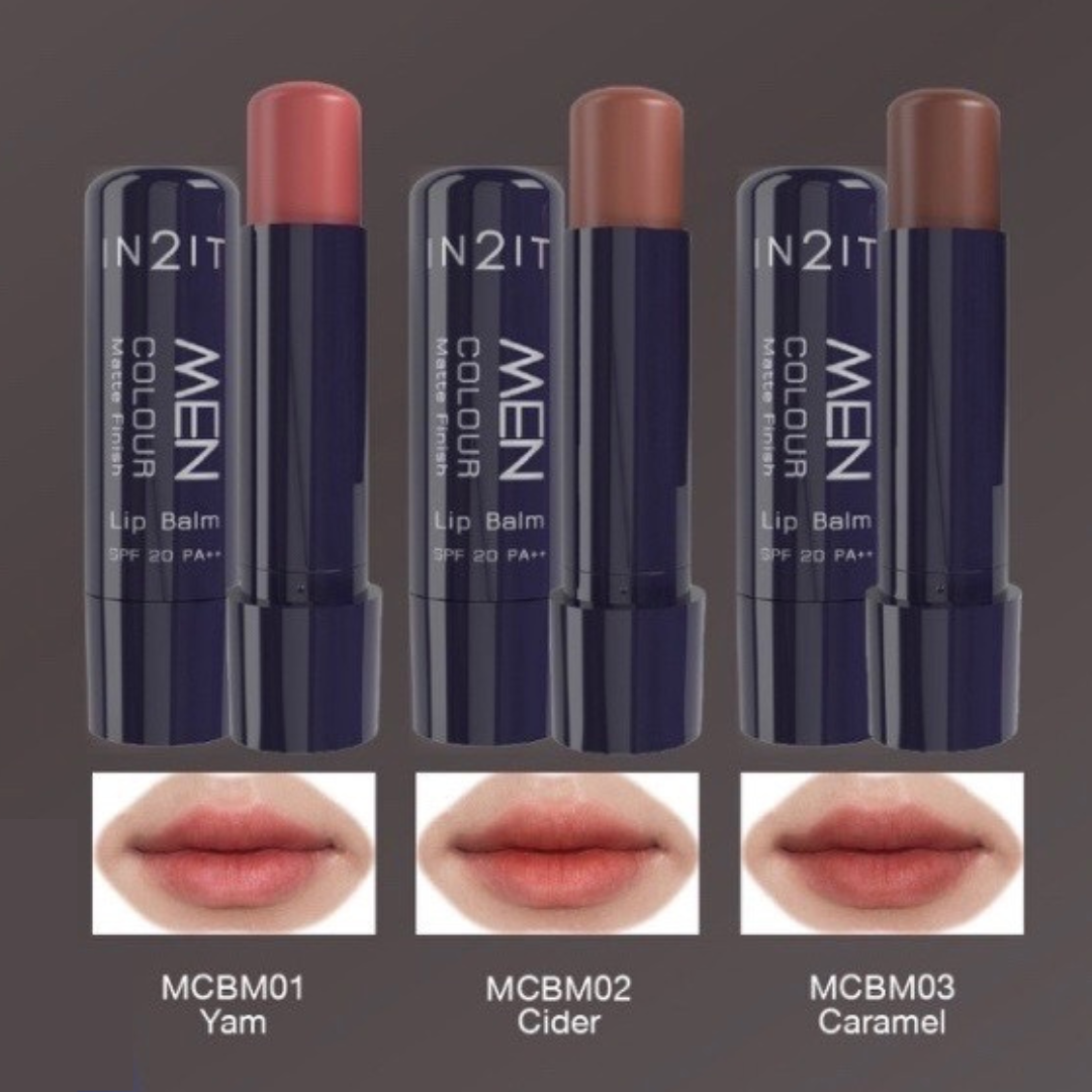 IN2IT Men ลิปมัน ลิปบาล์ม Matte & Moist Lip Balm SPF20 PA++ ลิปมันเปลี่ยนสี ช่วยให้ปากอมชมพูเป็น ...