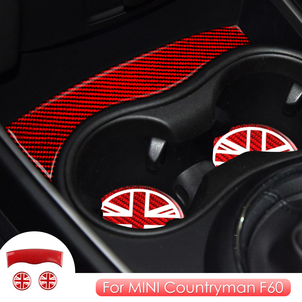 3pcs Carbon Fiber Console Box Cup Holder Coasters For MINI Cooper F60 ...