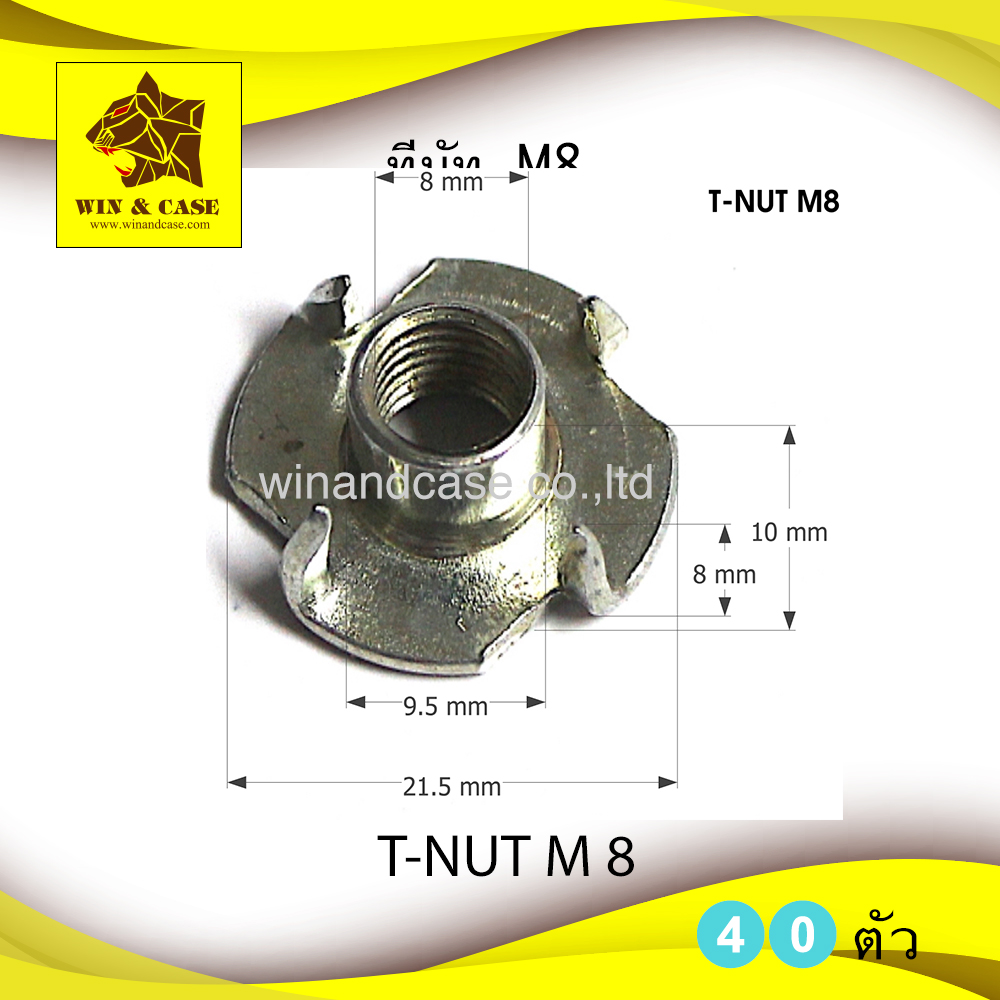 T-NUT ทีนัท M8 แพ็คละ 40 ชิ้น WIN&CASE | Lazada.co.th