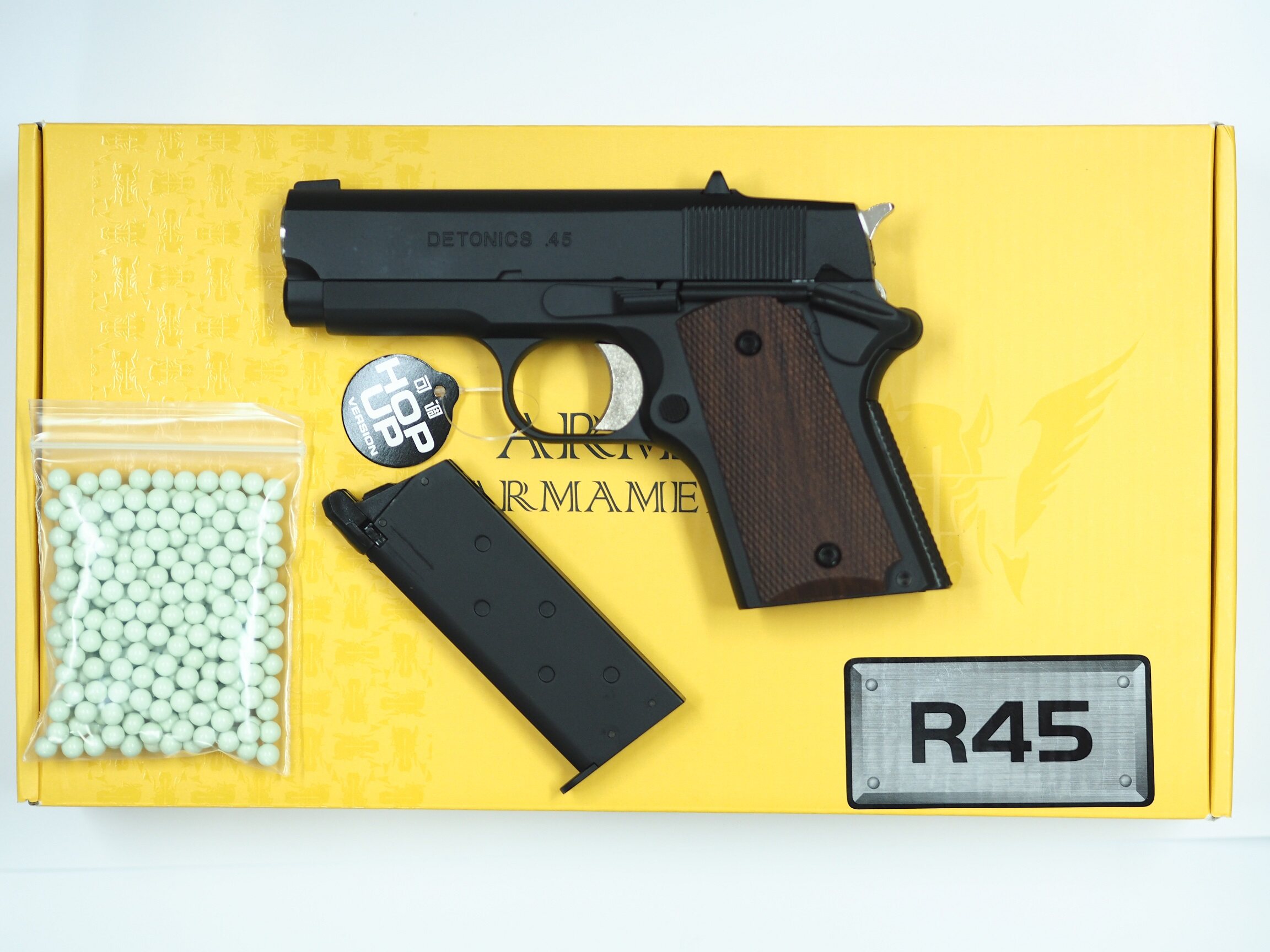 ปืนบีบีกันอัดแกส ARMY R45 สีดำ ฟรี" ลูกเซรามิค+แกส - The Best BB - ThaiPick